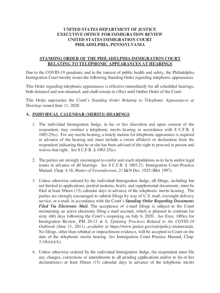 Fillable Online Philadelphia Immigration Court - United States ...
