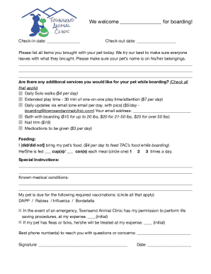 Fillable Online canine-boarding-check-in Fax Email Print - pdfFiller