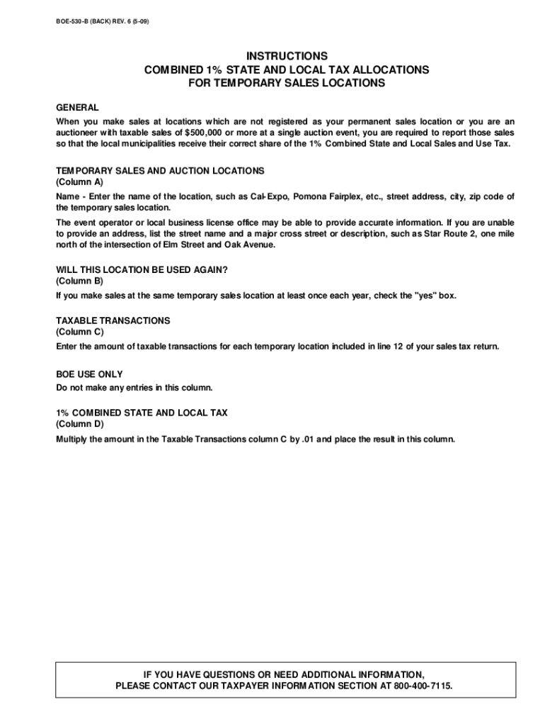 Fillable Online Combined 1% State and Local Tax Allocation for ...