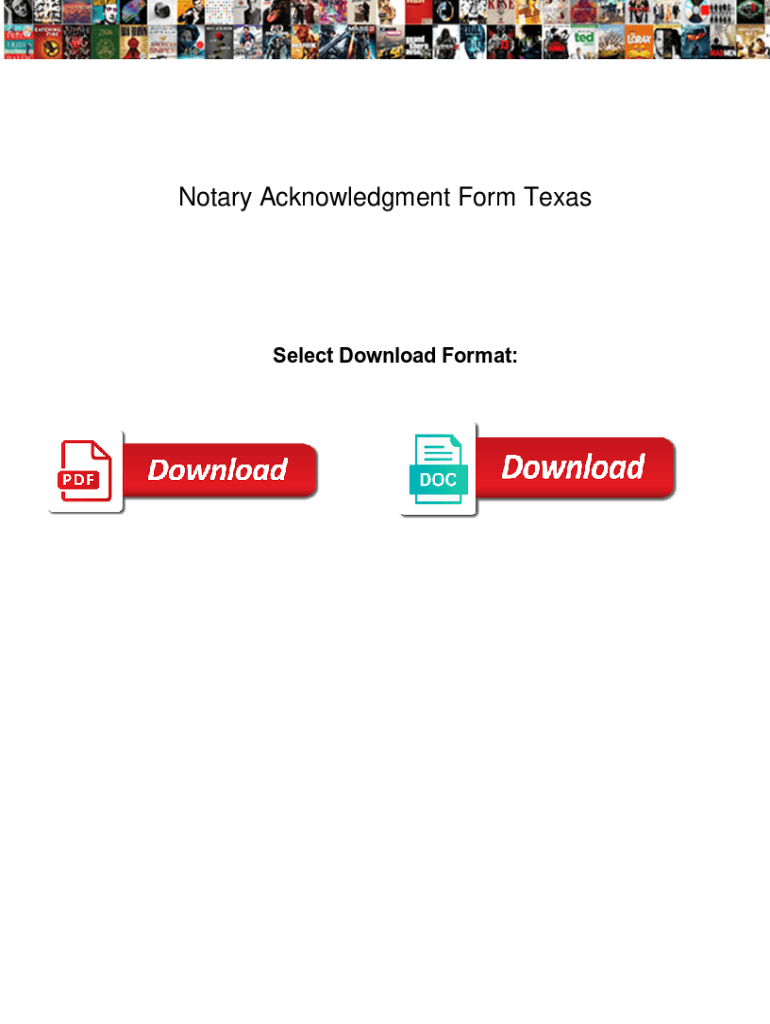 Fillable Online Notary Acknowledgment Form Texas response. Notary ...