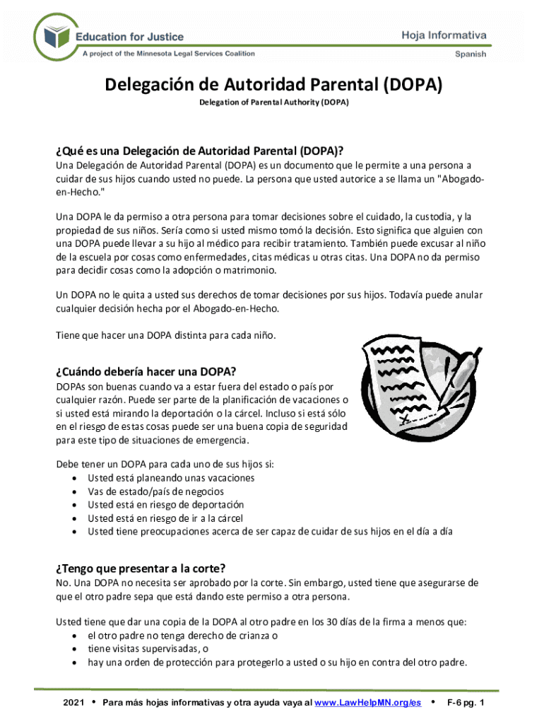Fillable Online Fillable Online Delegation of Parental Authority (DOPA ...