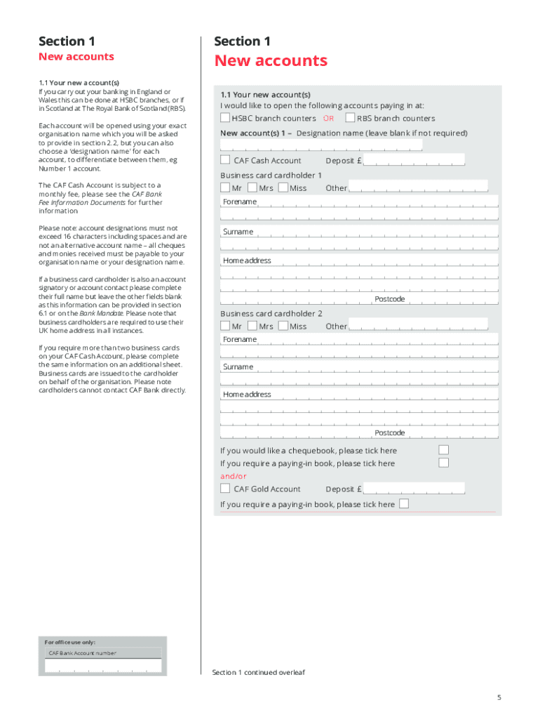Fillable Online Fillable Online cafonline CAF Bank features and ...