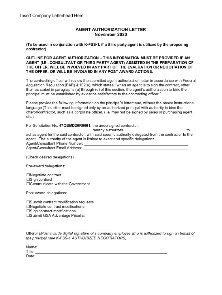 Fillable Online Agent Authorization Letter. Agent Authorization Letter ...