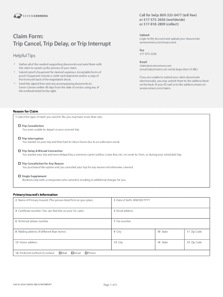 Fillable Online Instrucciones para Presentar una Reclamacin - Seven Corners Fax Email Print ...