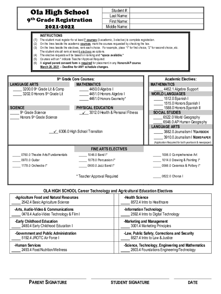 Fillable Online schoolwires henry k12 ga Ola High School Fax Email Print - pdfFiller