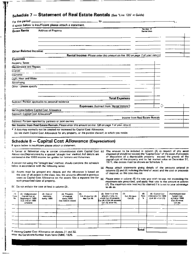 Fillable Online 5004-S7 Schedule 7 - New Brunswick - T1 General 1986 ...