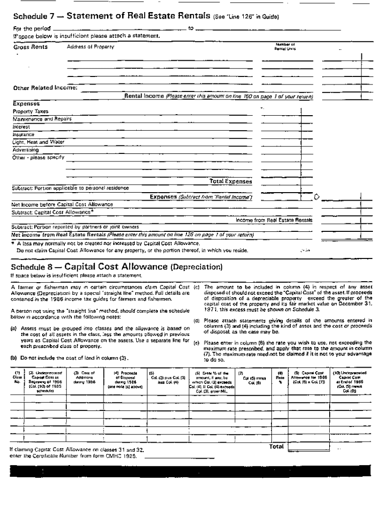 Fillable Online 5009-S7 Schedule 7 - Alberta - T1 General 1986 ...