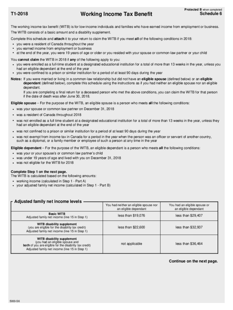 Fillable Online 5000-S6 Schedule 6 - Non-residents and deemed residents ...