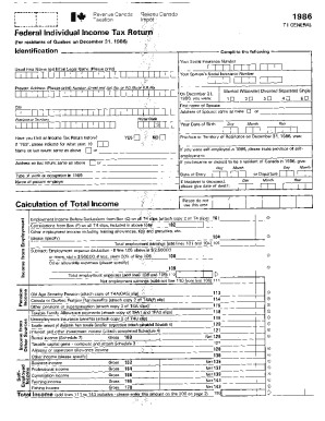 Fillable Online 5005-R T1 General 1986 - Income Tax and Benefit Return ...