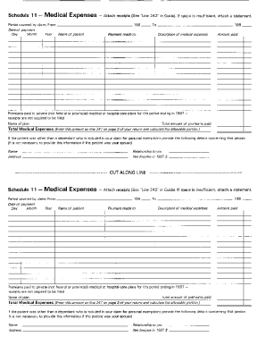 Fillable Online 5011-S11 Schedule 11 - Yukon- T1 General 1987 - Medical ...