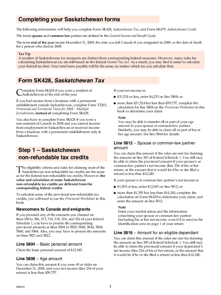 Saskatchewan Tax Form SK428 - Blank Fillable Template | Fill Out, Print ...