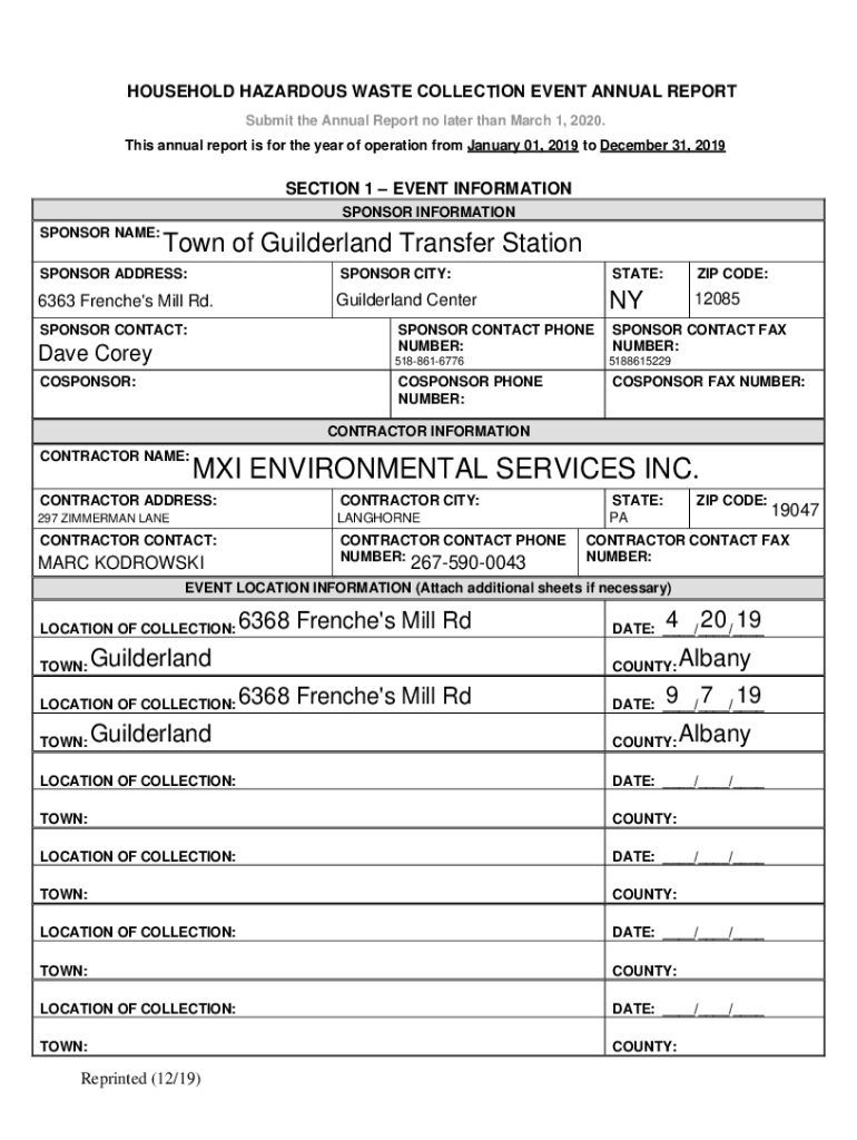 Fillable Online ftp dec ny Household Hazardous Waste Collection Event ...