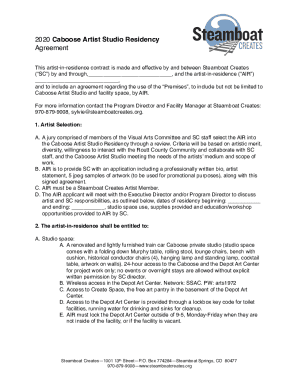 Fillable Online SAMPLE ARTIST RESIDENCY AGREEMENT RECITALS Fax Email ...