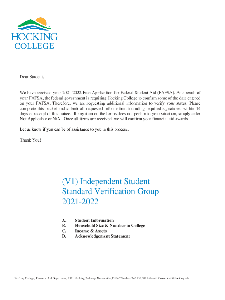 Fillable Online your FAFSA, the federal government is requiring Hocking College to confirm some ...
