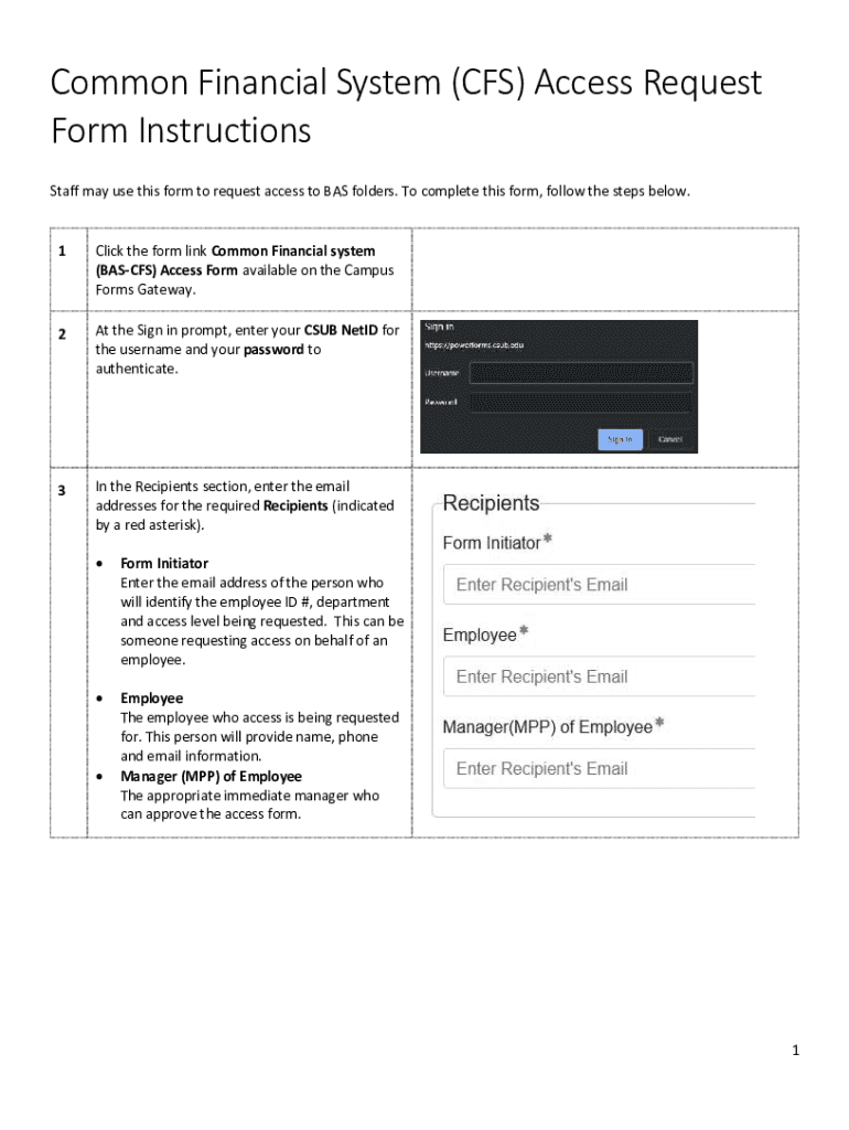 Fillable Online ITS -CFS Access Form Adobe Sign Instructions.docx Fax ...