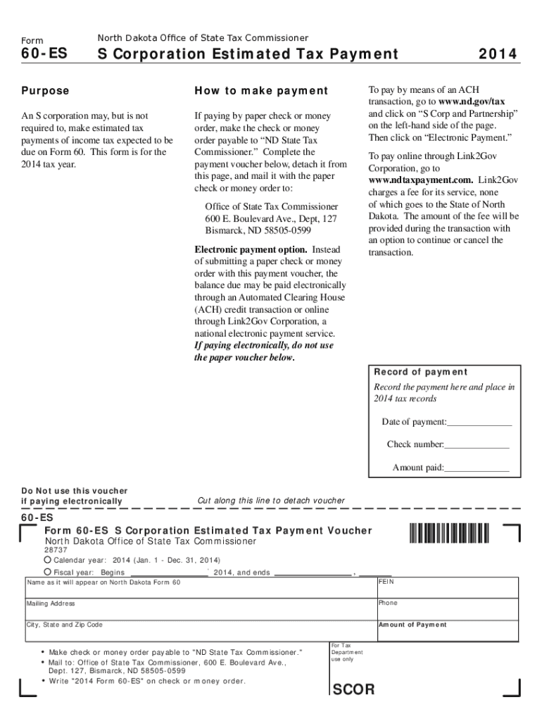 Fillable Online Form 60 - S Corporation Income Tax Return ...