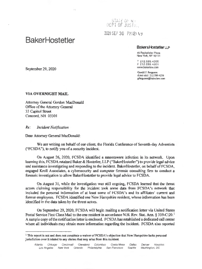 Fillable Online Florida Conference of Seventh-Day Adventists, September ...