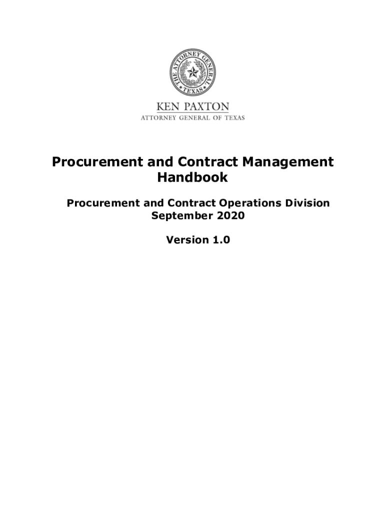 Fillable Online Procurement HandbookDepartment of General Services ...
