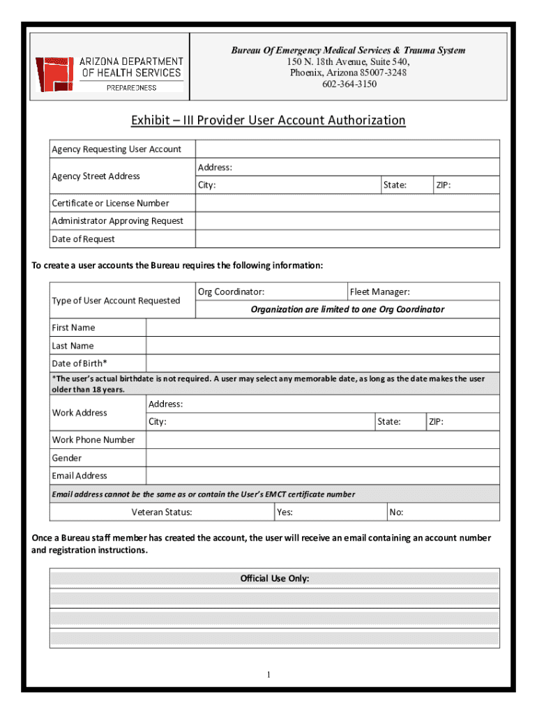 Fillable Online AZDHS Emergency Medical Services & Trauma System Fax ...