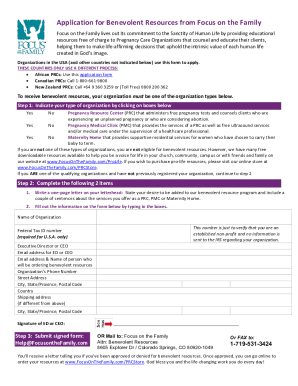 Fillable Online Application Benevolent Resources Focus Family Fax Email Print - pdfFiller