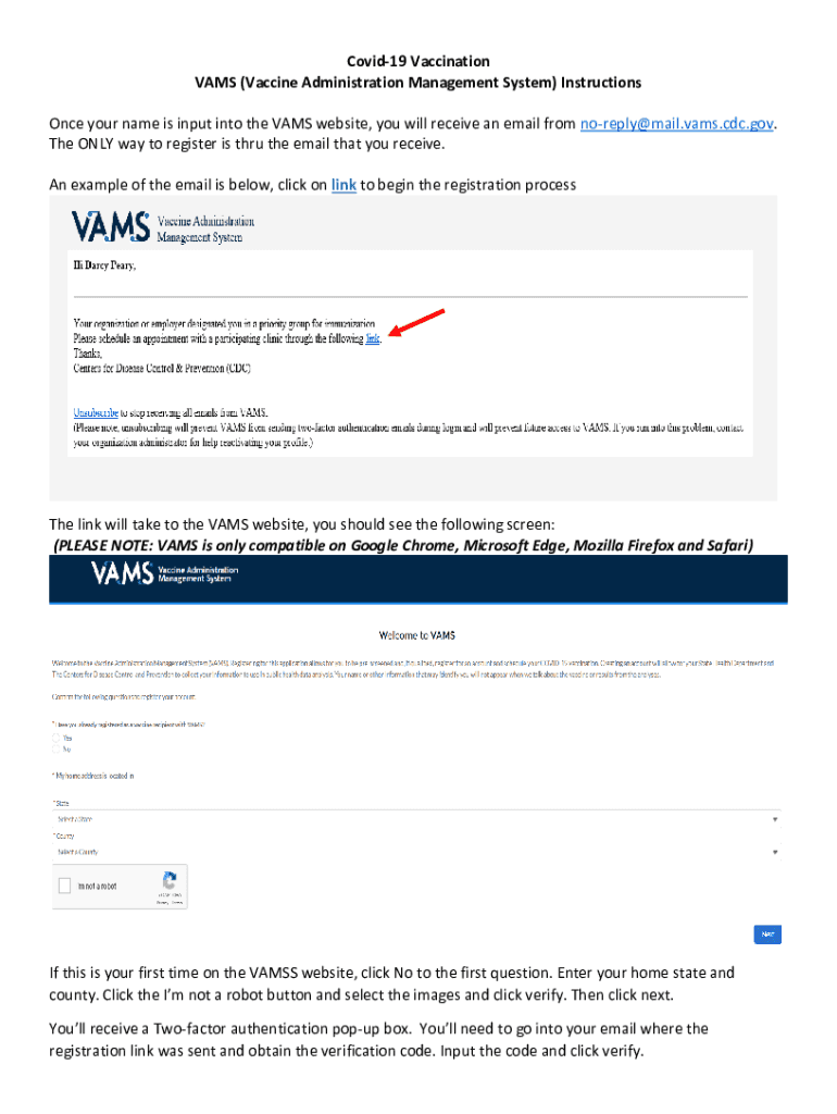 Fillable Online Step by Step Process for Registering in VAMS and ...