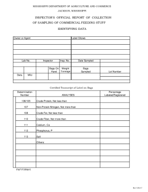 Fillable Online Feed Inspection Form Fax Email Print - pdfFiller