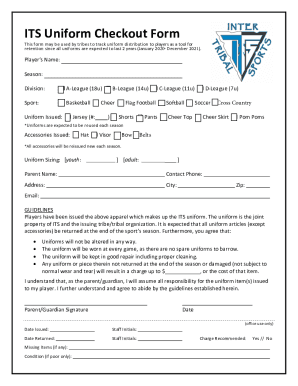 Fillable Online ITS Uniform Checkout Template.doc Fax Email Print ...