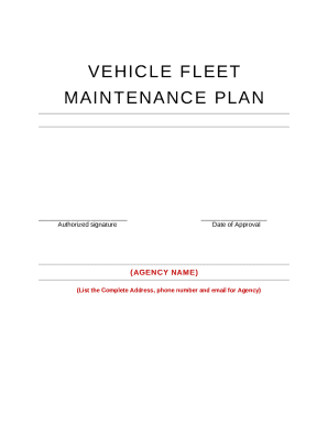 Sample Vehicle Maintenance Plan 1 - HomeADOT Doc Template | pdfFiller