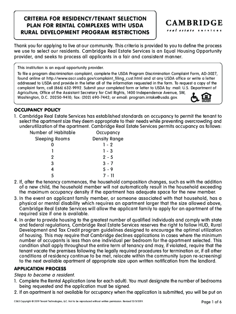 Fillable Online Rural Housing ServiceRural Development - rd.usda.gov ...