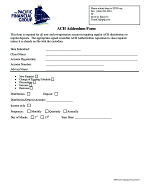 Fillable Online TEG ACH Addendum Form 01.14 Fax Email Print - pdfFiller