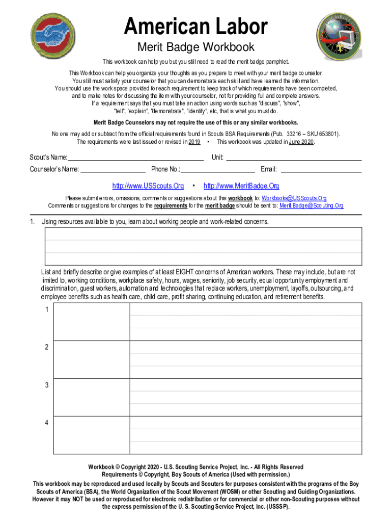 Fillable Online American-Labor Merit Badge.docx - American Labor Merit ...