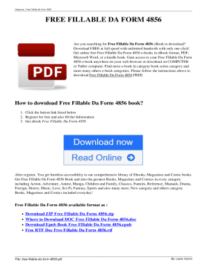 Fillable Online Free Fillable Da Form 4856. free-fillable-da-form-4856 ...