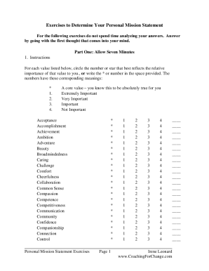 Fillable Online 13 Worksheets for Identifying Your Core Values Fax ...