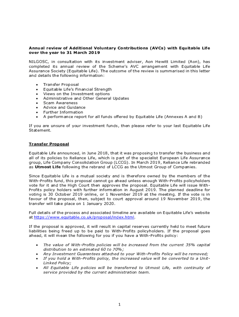 Fillable Online nilgosc org Additional voluntary contributions (AVCs ...