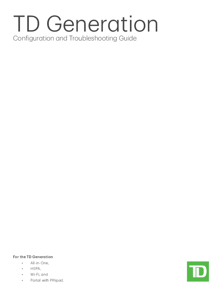 Fillable Online TD Generation Configuration and Troubleshooting Guide ...