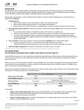 Fillable Online Member Referral Consent Form: Using an Out-of-Network ...