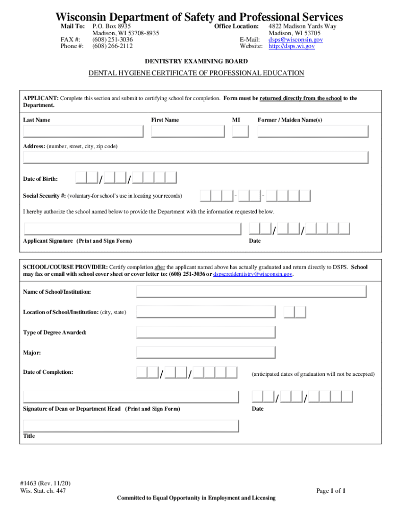 Fillable Online dsps wi WI Form 1960 2015-2021 - Fill and Sign ...