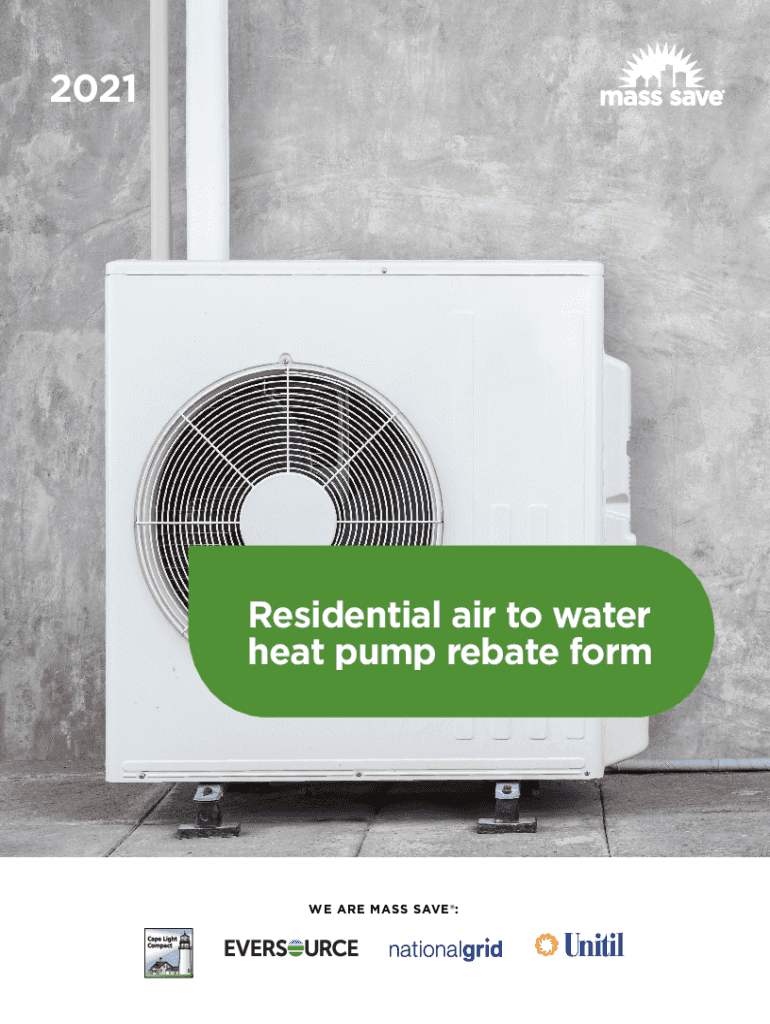 Fillable Online Residential air to water heat pump rebate form Fax ...