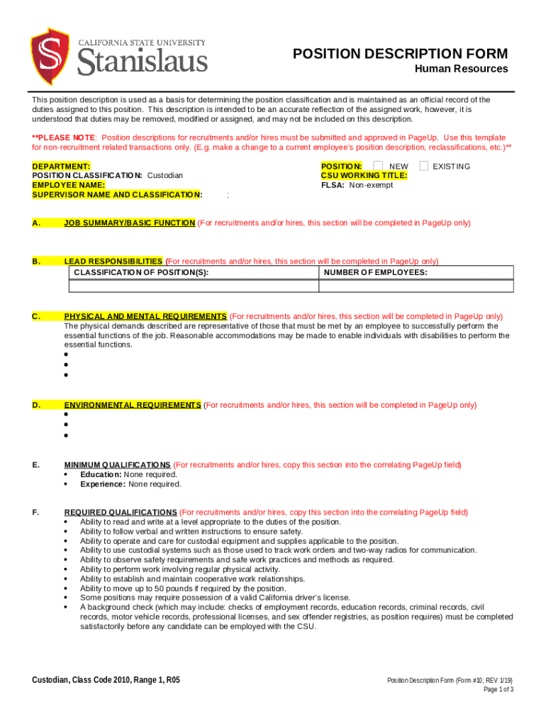 The Managers Guide to Position Classification Doc Template | pdfFiller