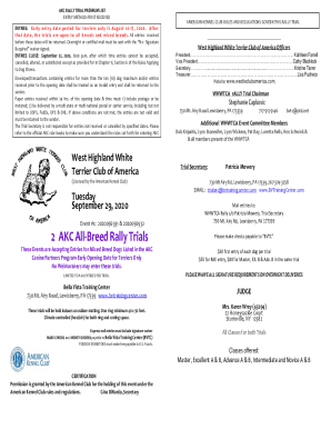 Fillable Online AKC Obedience/Rally Trial Manual - American Kennel Club ...