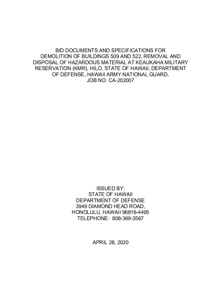 Fillable Online Department of Defense Engineering OfficePlans and Specs ...