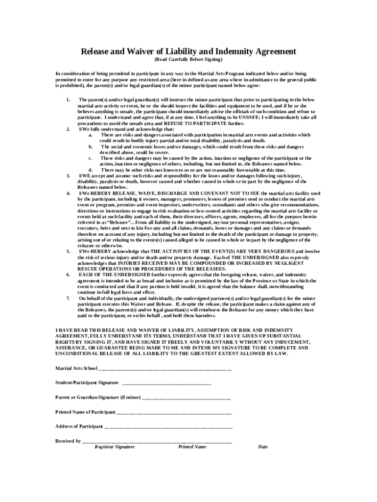 SURF SCHOOL WAIVER, LIABILITY AND INDEMNITY AGREEMENT ... Doc Template ...