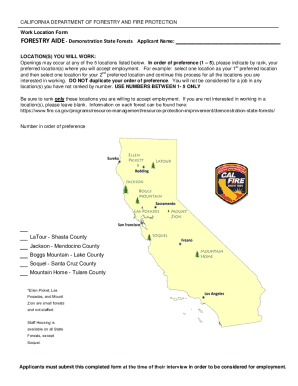 Fillable Online CAL FIRE State Forest Forestry Aide Fax Email Print ...