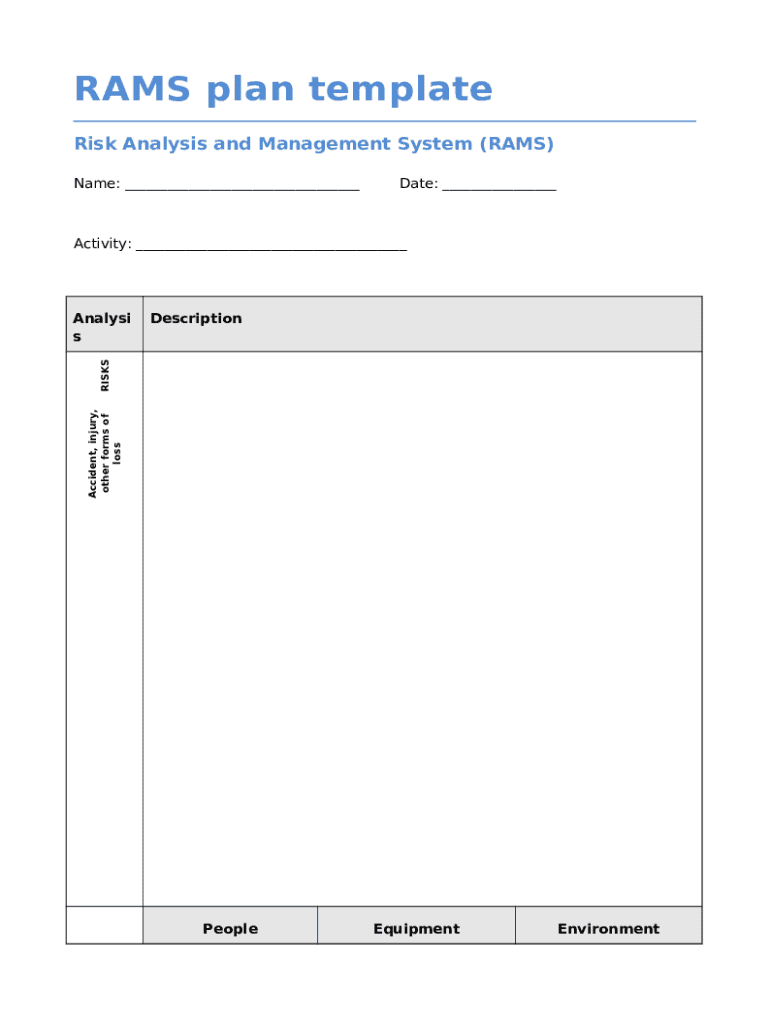 RAMS plan template (DOC 39KB) - Sport NZ Doc Template | pdfFiller