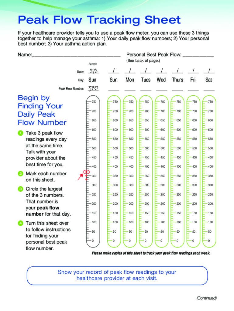 Fillable Online Peak Flow Tracking Sheet - nmhs.net Fax Email Print ...