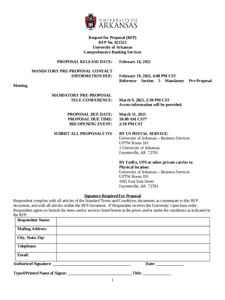 INVITATION FOR BID - University of Arkansas Doc Template | pdfFiller