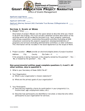 Grant Application Project Narrative - www2 illinois Doc Template ...