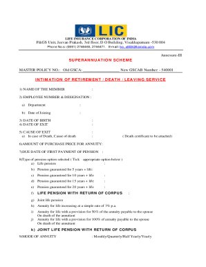 Fillable Online LIC Annuity form new Fax Email Print - pdfFiller