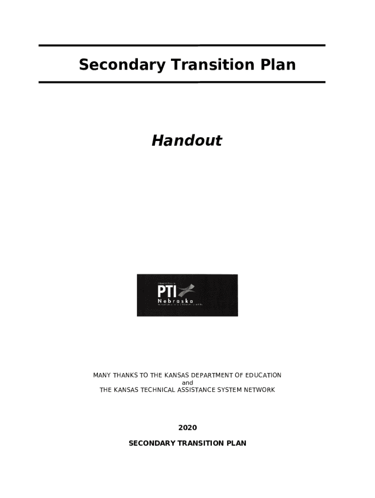Secondary Transition Plan Doc Template | pdfFiller