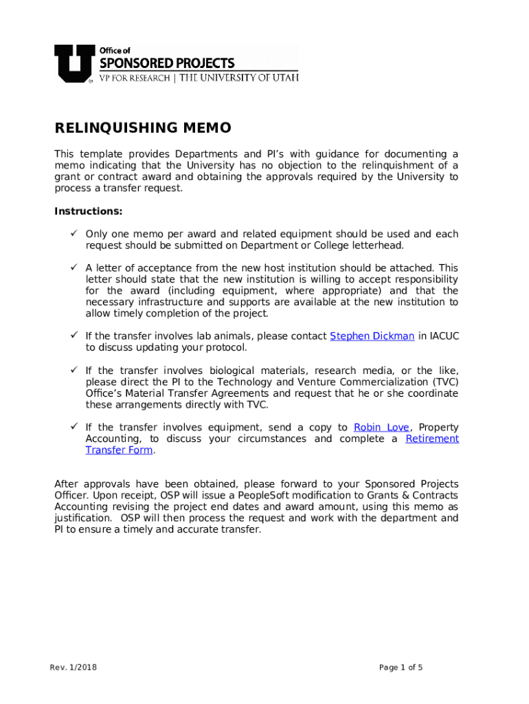 Sample Transfer Memorandum for use by Departments and PIs ... Doc ...